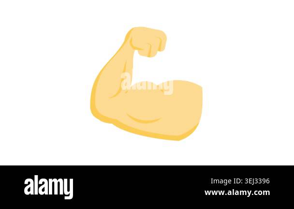 Bodybuilder biceps, strong arm flat style animated icon design ...