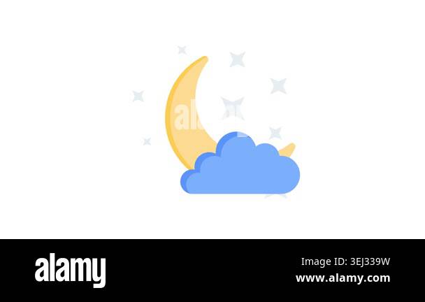 Grab this creatively crafted animated icon of night in flat design ...