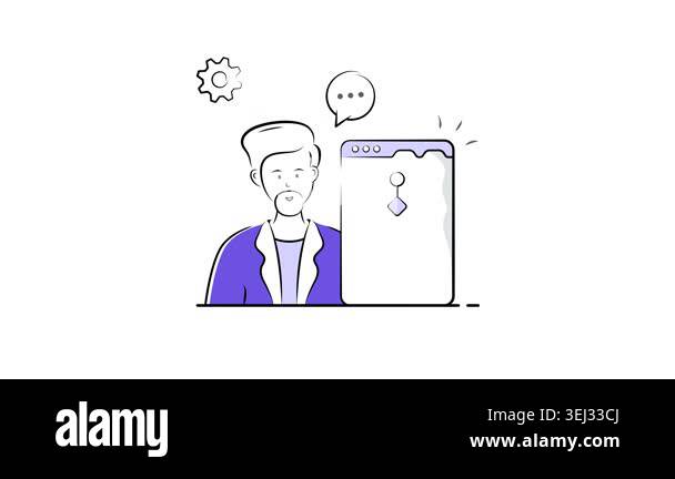 Workflow management animated illustration showing process and task ...