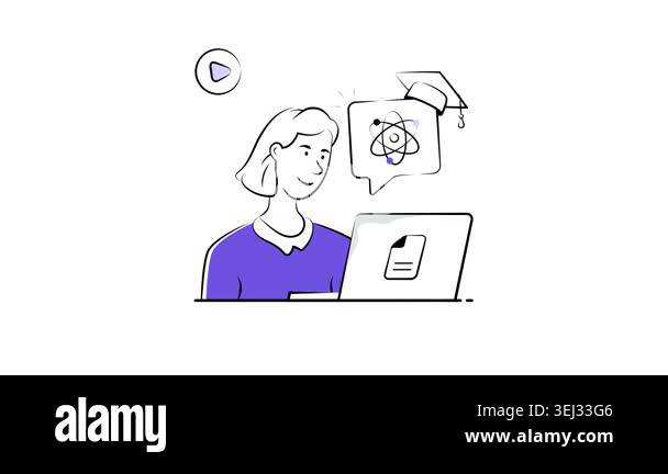 Online Chemistry Student Learning with Digital Resources Stock Video ...