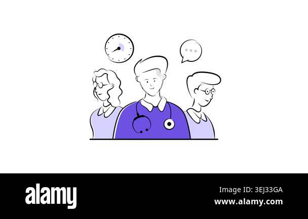 animated illustration of medical professionals including doctors and ...