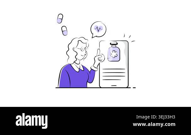 Get this amazing animated illustration of online prescription Stock ...