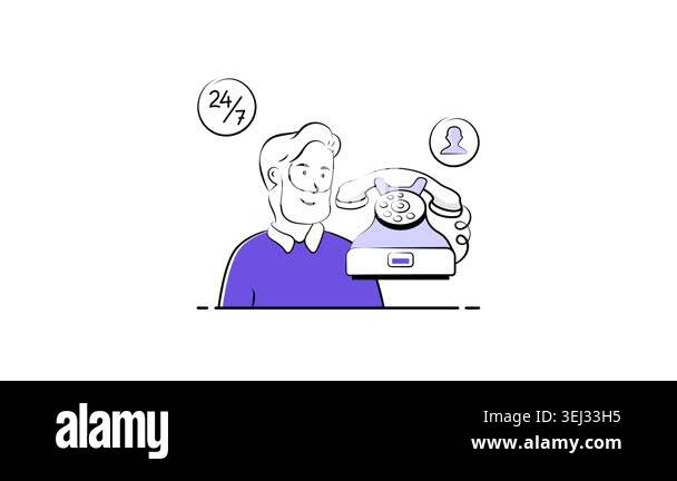Amazing hand drawn animated illustration of ecommerce customer support ...