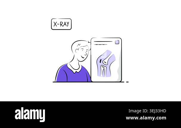 An animated illustration of x ray examination in trendy design style ...