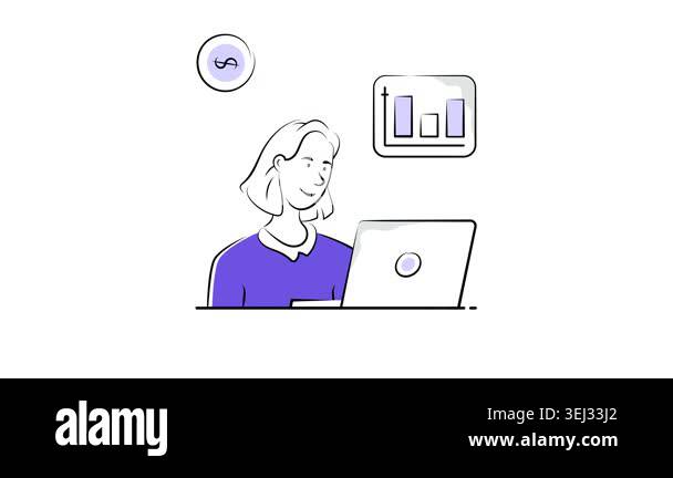 Female doctor analyzing medical data charts on laptop screen Stock ...