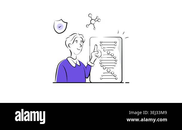 Get this creative animated illustration of genetic test in trendy ...