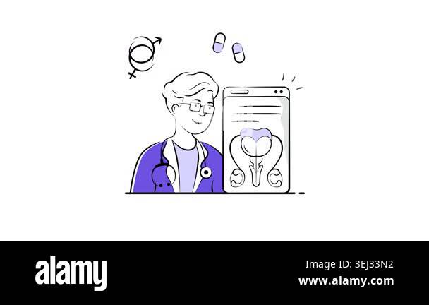 Vereologist consultation hand drawn animated illustration in modern ...