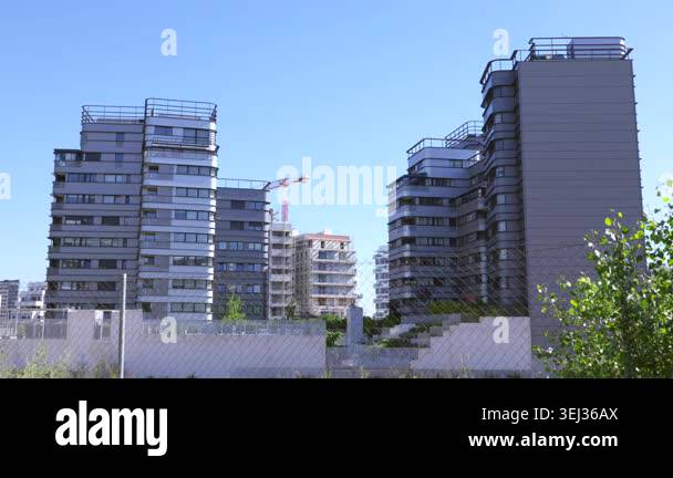 Modern residential apartment towers in a contemporary urban development ...