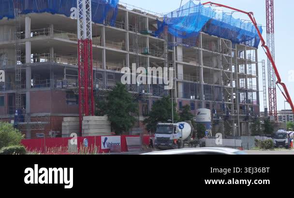 Modern apartment building under construction in Valdebebas,Residential ...