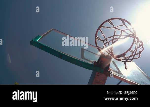 Outdoor Basketball Hoop Against Blue Sky. High quality photo Stock ...