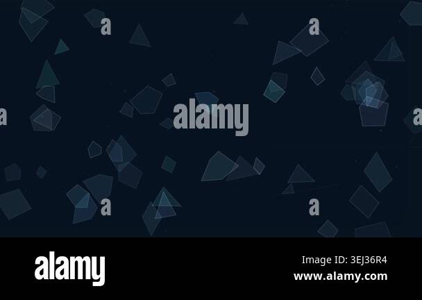 Translucent geometric polygons drifting on dark blue background for ...