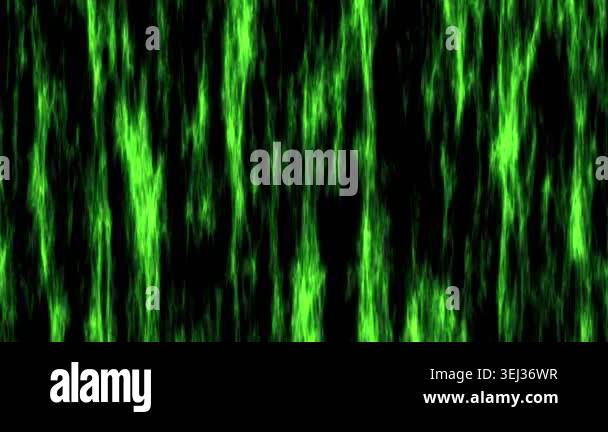 Abstract green energy texture with flowing plasma motion on black ...