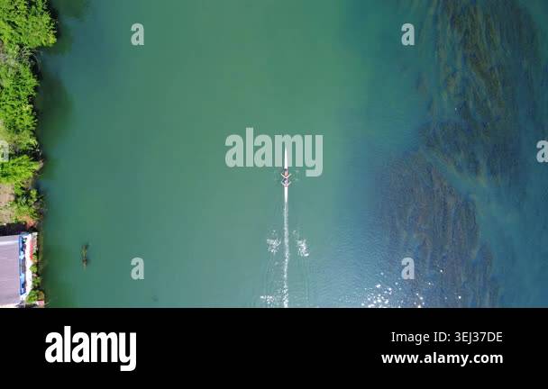 River Po Canoe Birds Eye View Turin 4K Stock Video Footage - Alamy