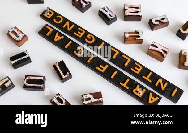 Artificial Intelligence Concept Created With Letter Blocks on White ...