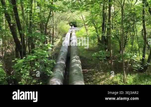 Overground heat pipes. Pipeline above the earth conducting heat for ...
