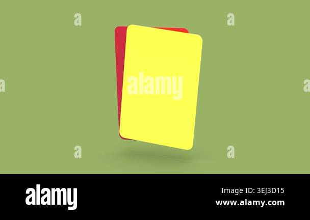 Red and yellow football referee cards on green background Stock Video ...