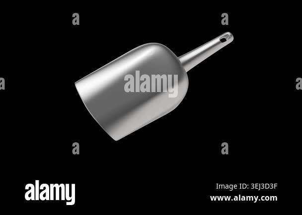Metal scoop on black background Stock Video Footage - Alamy