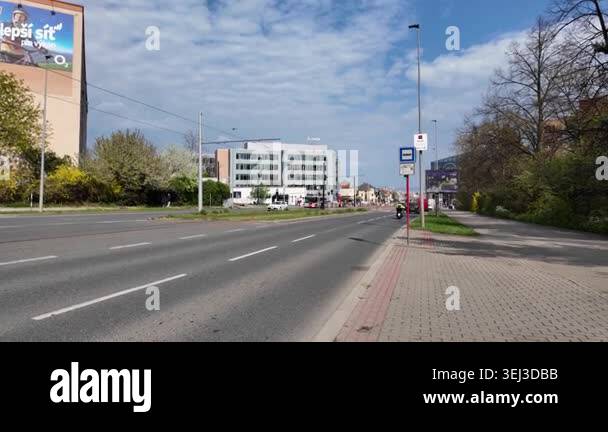Prague, Czech Republic - April 16, 2026 - Urban street scene with ...