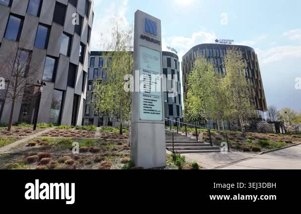 Prague, Czech Republic - April 16, 2026 - Modern office buildings with ...