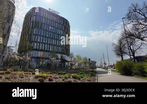 Prague, Czech Republic - April 16, 2026 - Modern office building with ...