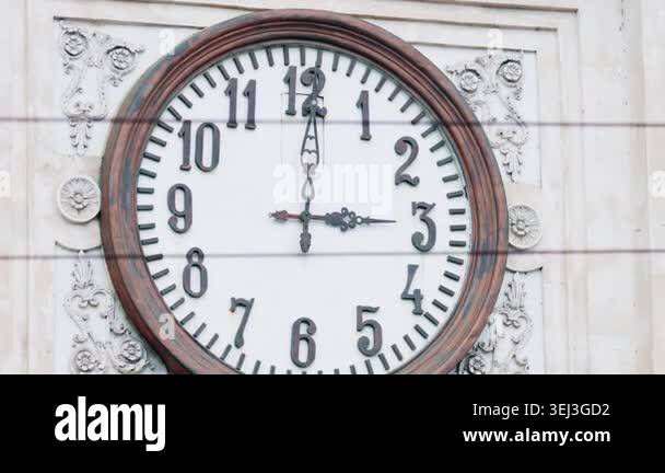 Close up of a vintage clock showing time with detailed design Stock ...