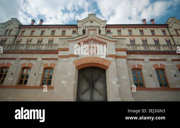 Wide frontal view of winery castle in Moldova, featuring the grand ...