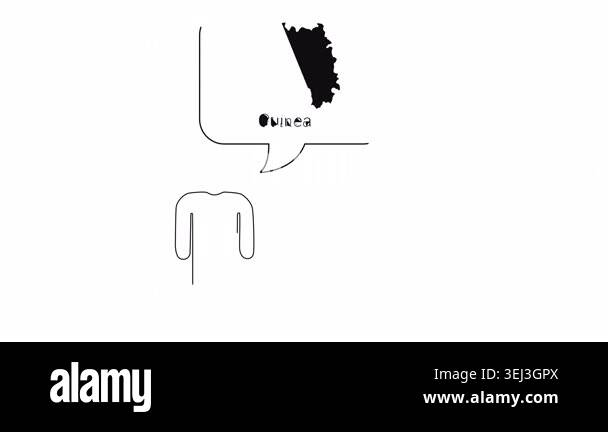 A minimalist line drawing shows a person with a speech bubble ...