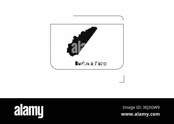 A simple black and white icon showing the map of Burkina Faso displayed ...