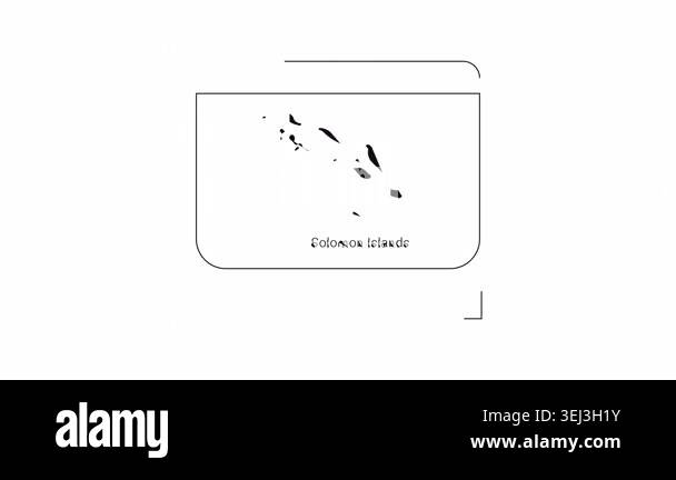 A simple line drawing of a computer monitor displaying the outline map ...