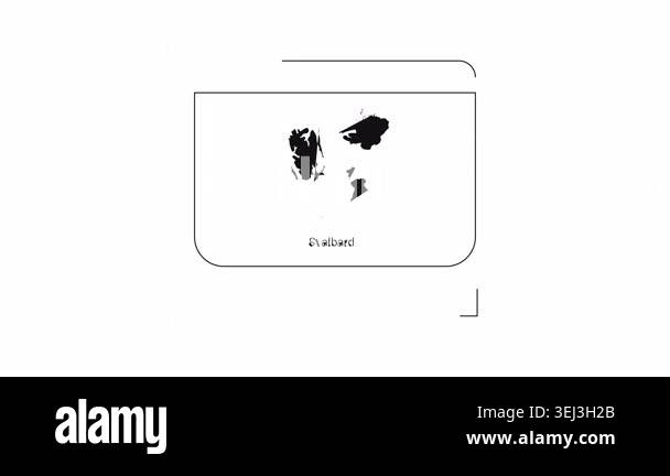 A minimalist outline of a computer monitor displaying the geographical ...