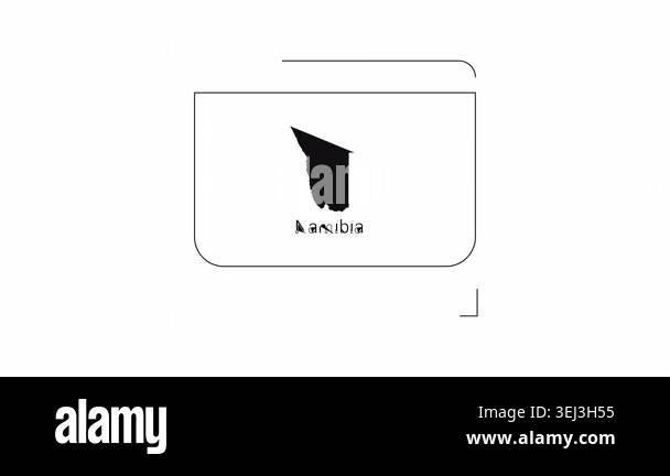 A simple vector illustration showing the outline map of Namibia ...