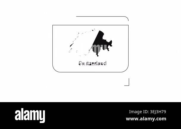 A simple graphic illustration of Switzerland's map displayed on a ...