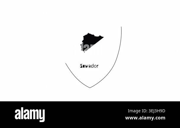 A simple graphic design featuring the outline map of Ecuador within a ...