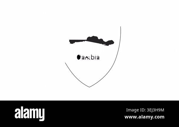 A simple black and white vector graphic featuring the outline map of ...