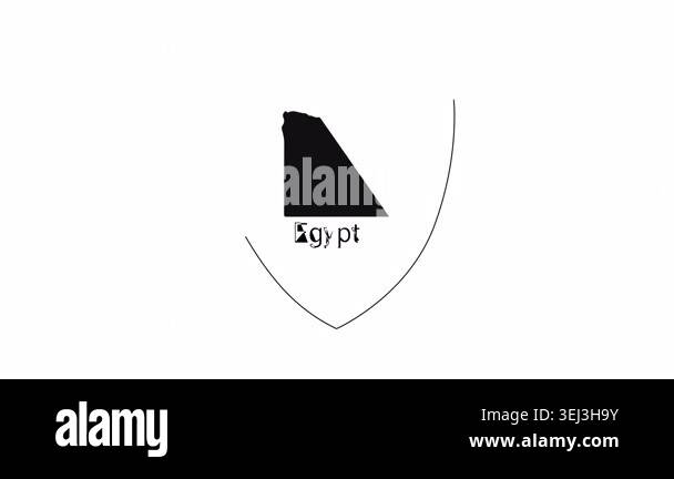 A minimalist graphic design featuring the silhouette of Egypt's map ...