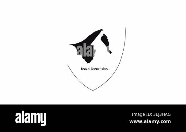 A minimalist outline of the Brunei Darussalam emblem within a shield ...