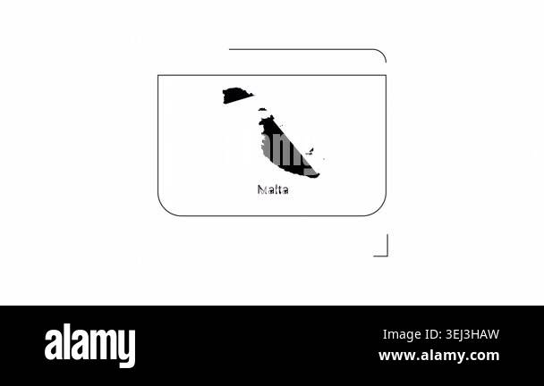 A simple outline illustration of a computer monitor displaying the map ...