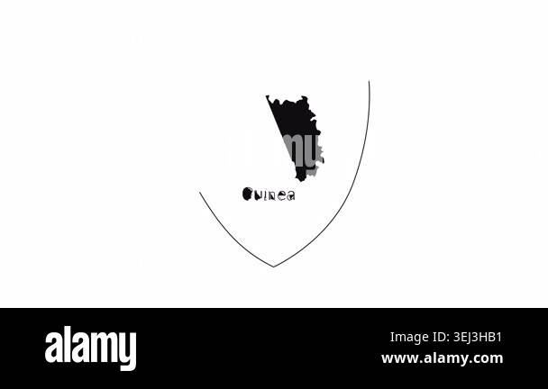 A simple graphic featuring the silhouette of Guinea's map within a ...