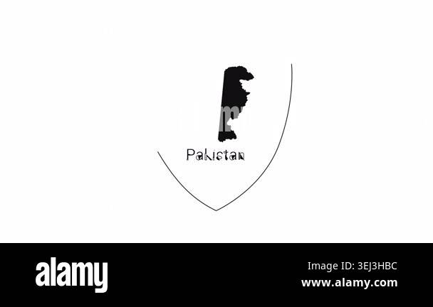 A simple outline of a shield containing a black silhouette of the map ...