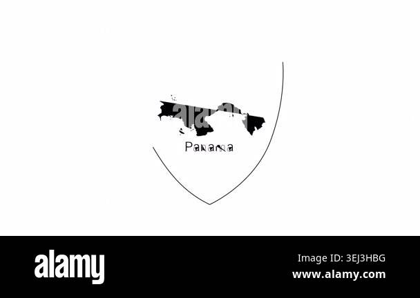 A simple, clean graphic featuring the outline of Panama within a shield ...