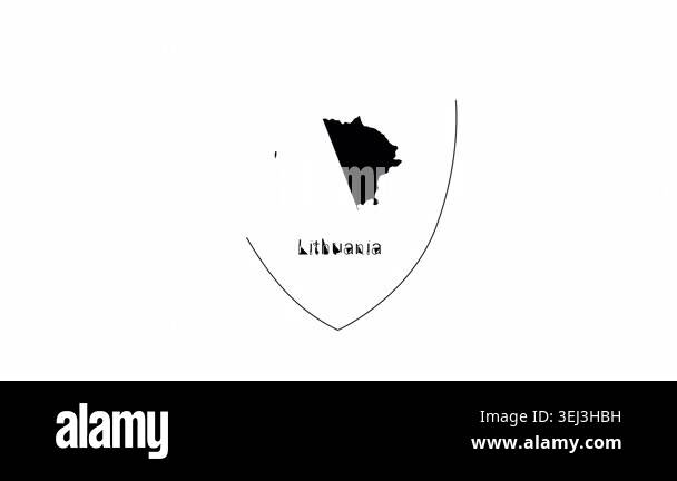 A simple graphic design featuring the outline map of Lithuania within a ...