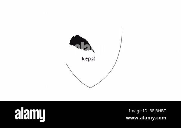 A simple graphic emblem featuring the outline map of Nepal within a ...