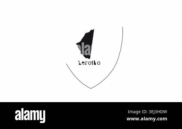 A minimalist graphic representation of the Lesotho coat of arms ...