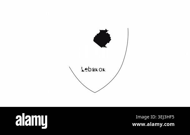 A simple graphic emblem featuring the outline of Lebanon within a ...