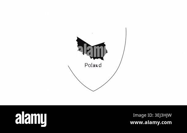 A minimalist graphic design featuring a shield outline with a black ...
