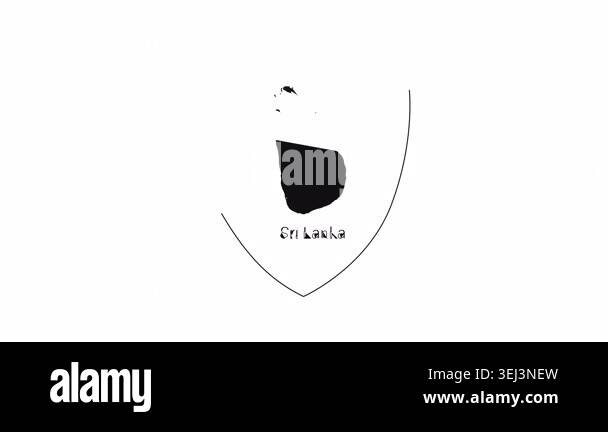 A simple graphic featuring the outline of Sri Lanka within a shield ...