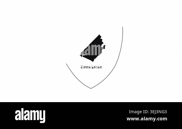 A simple graphic featuring the silhouette of Sierra Leone within a ...