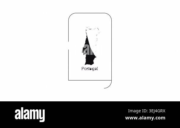 A minimalist outline of a smartphone with the silhouette of Portugal ...