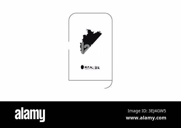 A minimalist outline of a smartphone with the map of Germany in ...
