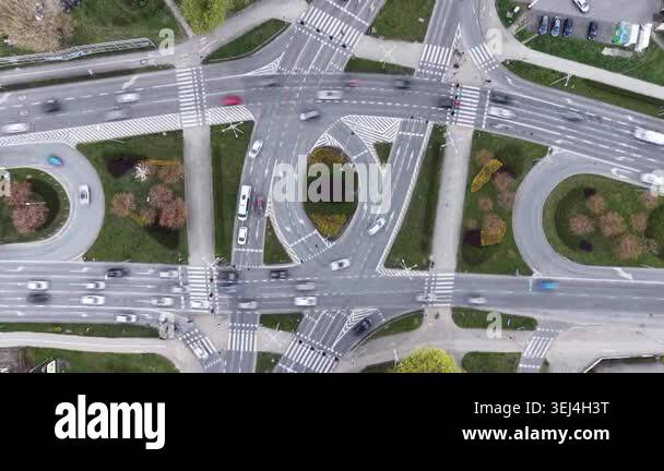 Aerial cityscape timelapse with dynamic traffic movement Stock Video ...
